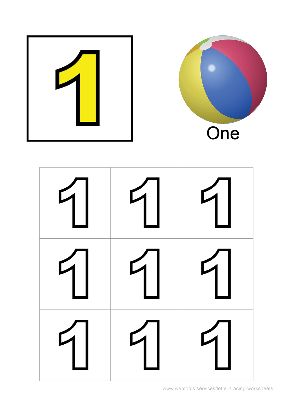 Webtools Number 1 Tracing Sheet 0001