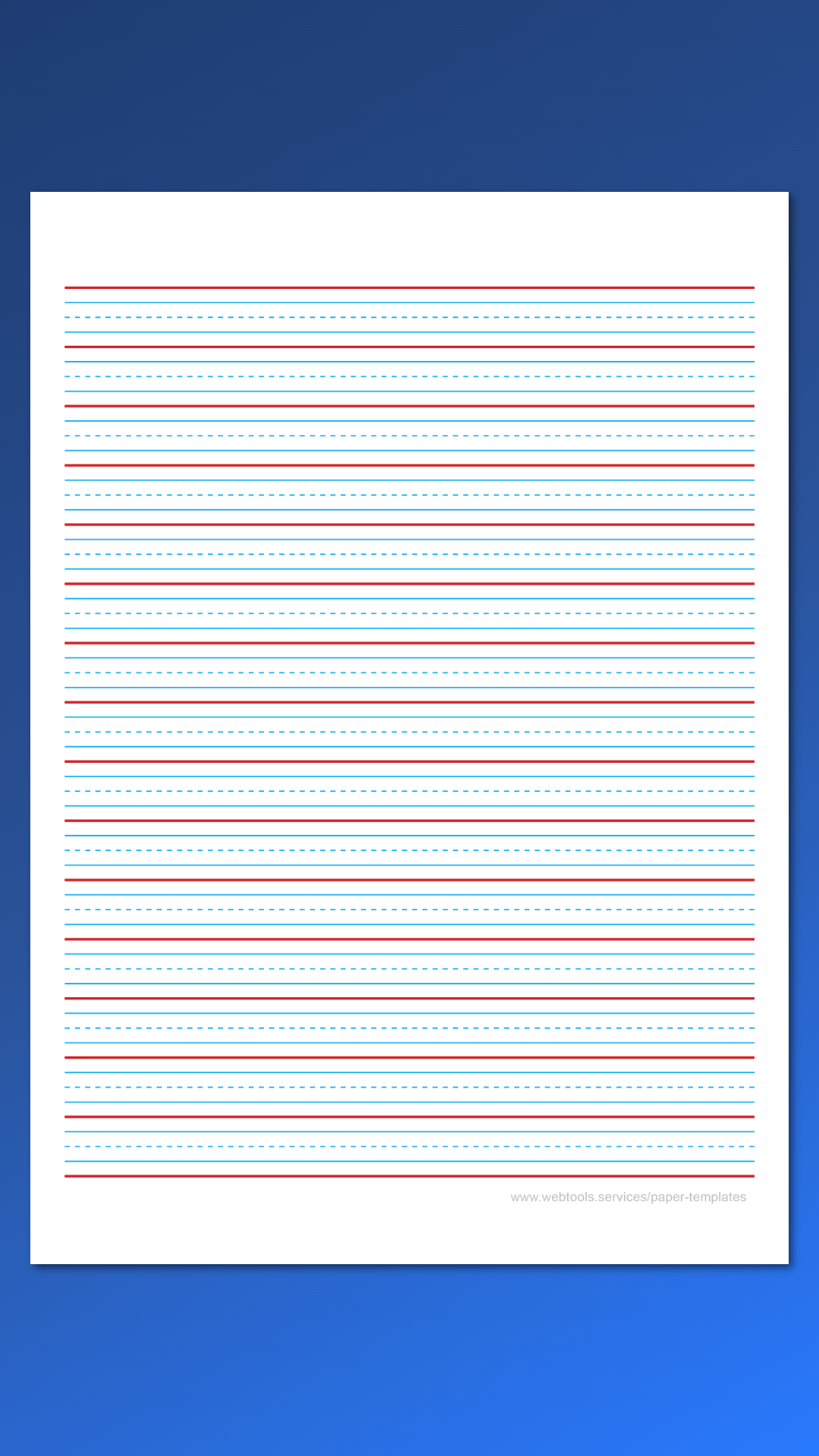 Webtools Five Line Paper The Perfect Tool For Writing Practice